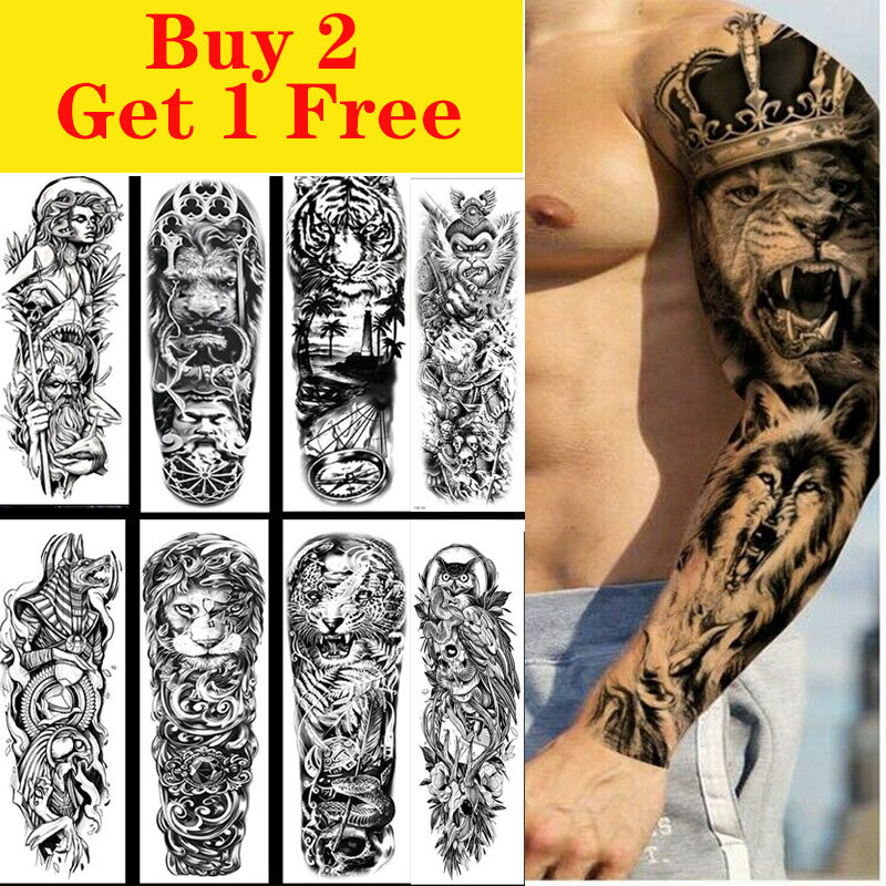 False Full Sleeve Tattoos 2024 Fake Tattoo Sleeve, Nylon Elastische