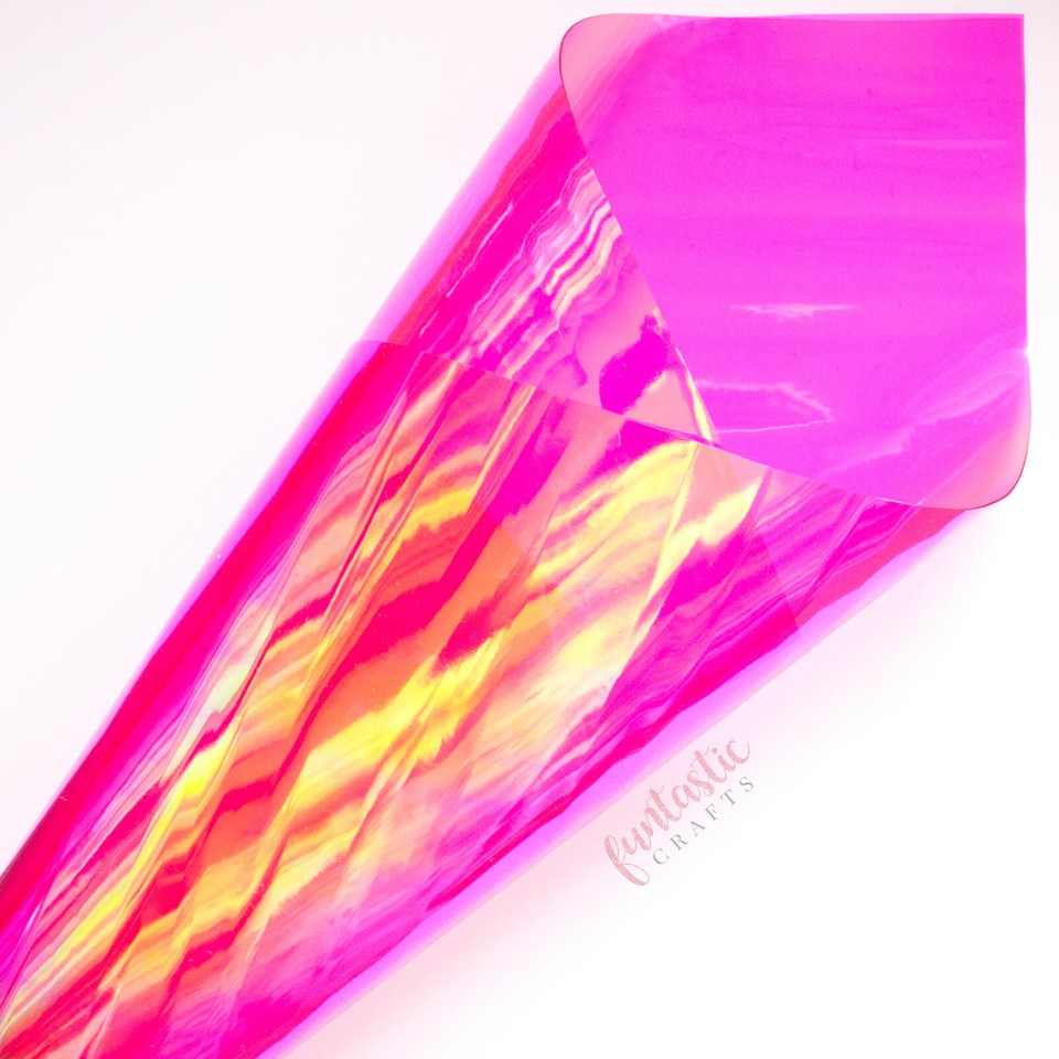 Iridescent Smooth Transparent Vinyl Fabric - A4 Sheets Crafts & Bows ...