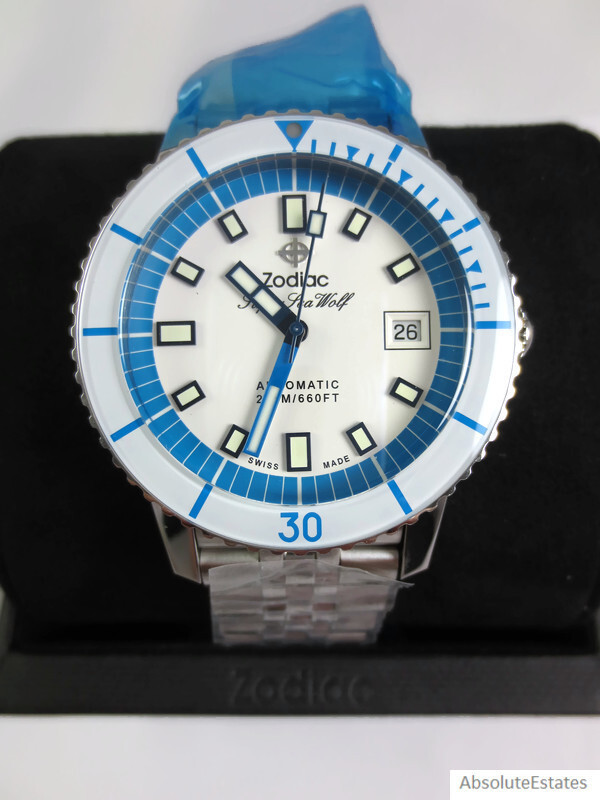 Zodiac Super Sea Wolf Compression White Dial Men's Watch ZO9291 for ...