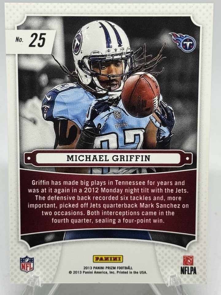 Michael Griffin 2013 Prizm Monday Night Heroes #25 Insert Tennessee ...