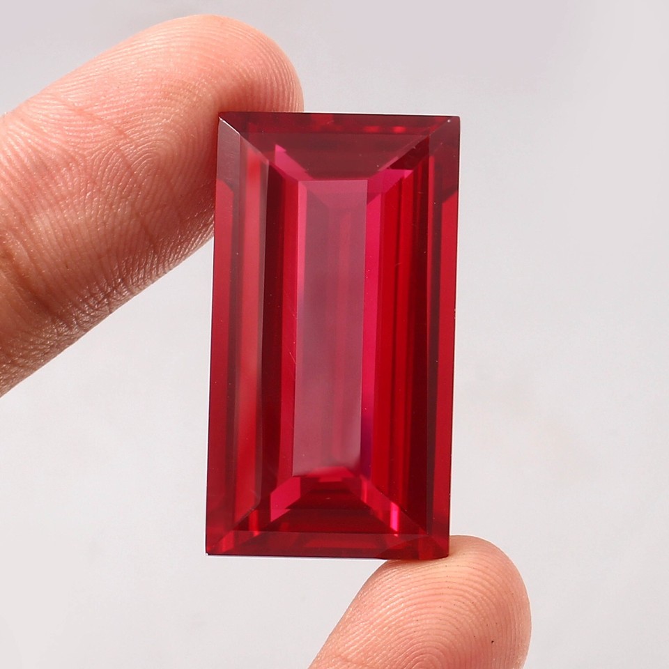 Natural Flawless Mozambique Blood Red Ruby Emerald Cut Loose Gemstone ...
