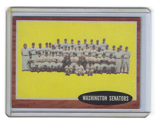 1962 Topps WASHINGTON SENATORS TEAM CARD #206 | eBay