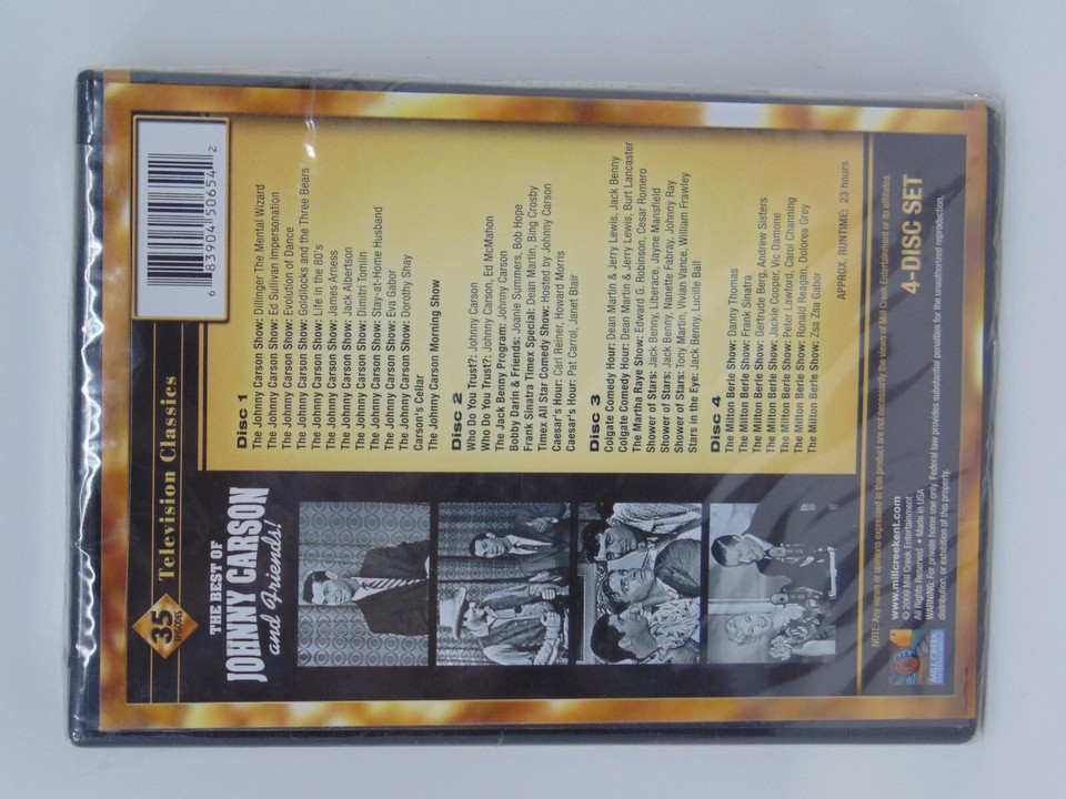 BEST OF JOHNNY CARSON AND MORE New 4 DVD 35 Episodes 683904506542| eBay