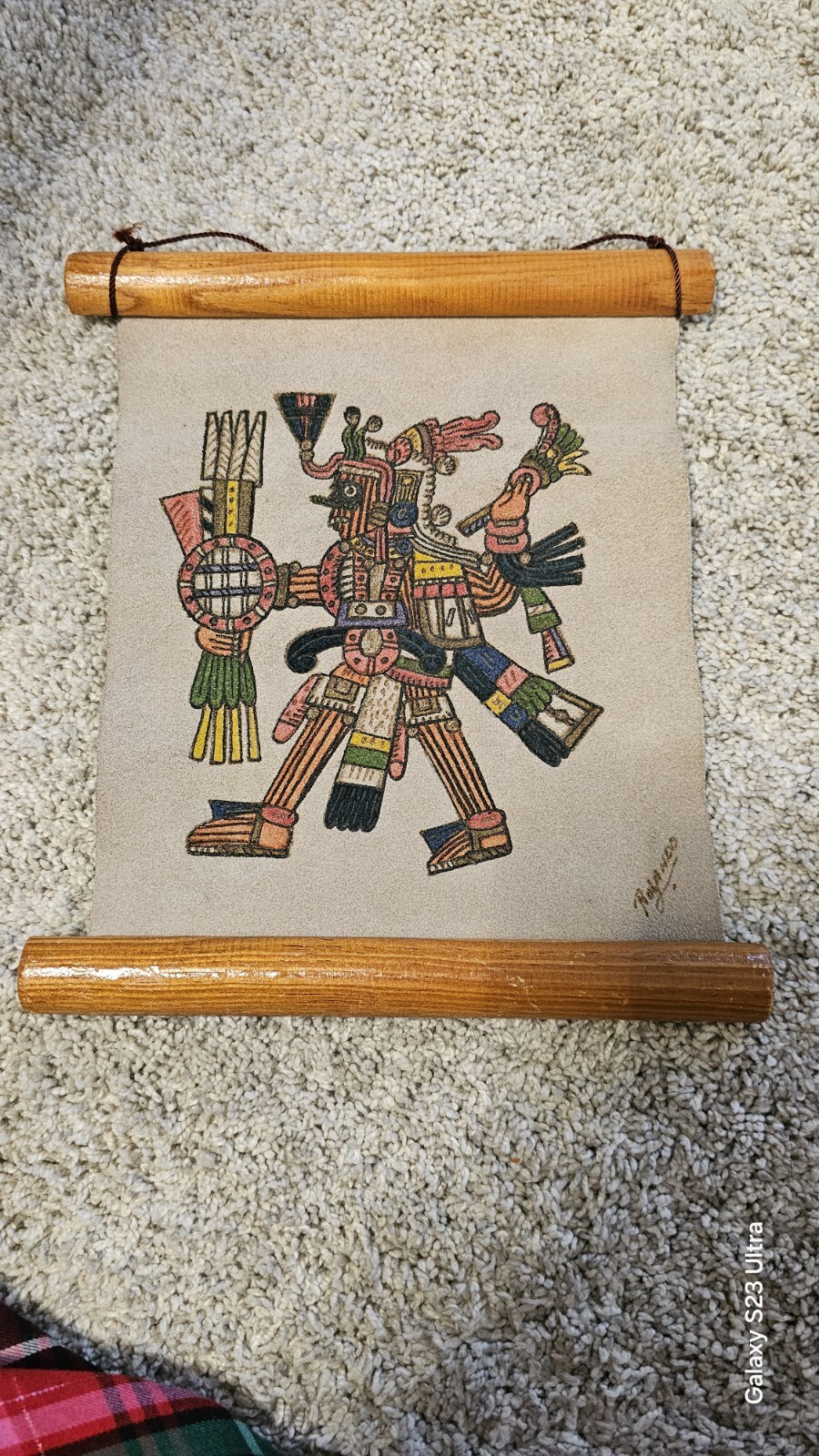 Vintage Aztec Leather Wall Hanging Art - Handcrafted in Mexico ...