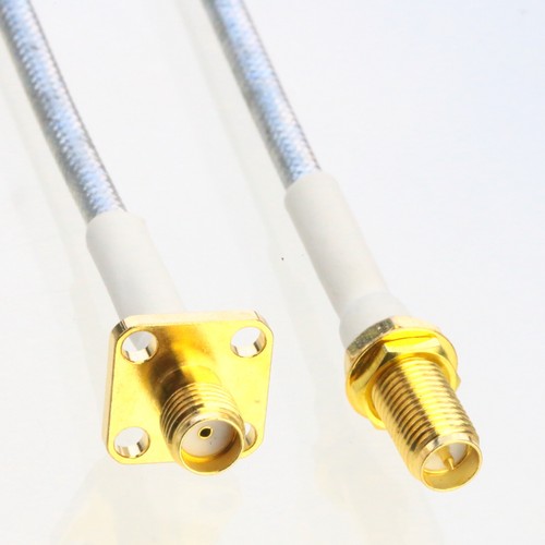 RP-SMA female nut to SMA jack 4-flange RG402 RF Semi-Flexible Tinned ...