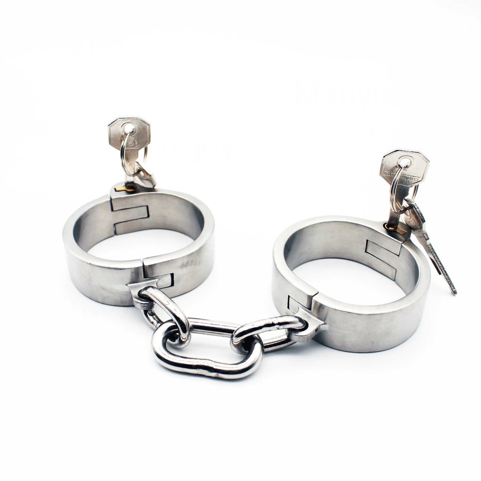 Stainless Steel Bondage Handcuffs Ankle Cuffs Neck Collar Heavy Duty ...