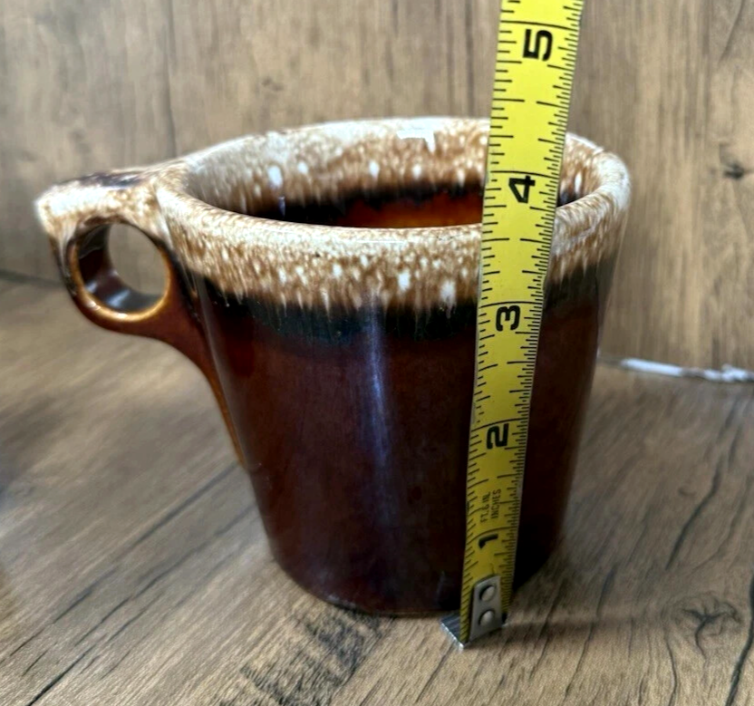 Vintage Hull Pottery Oven Proof USA Brown Drip Glaze Coffee Mugs Cups ...