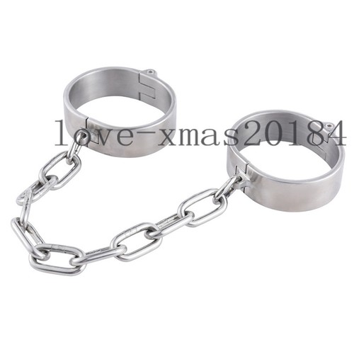 New Stainless Steel Fetter Restraints Leg Cuffs Anklet Slave Handcuffs ...