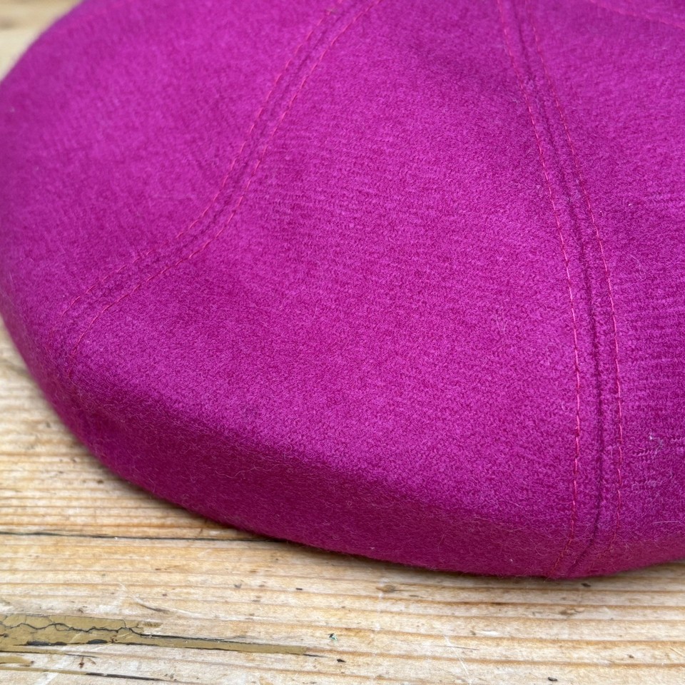 Jaeger Womens Vintage Pure Wool Structured Beret hat Fuchsia Pink ...