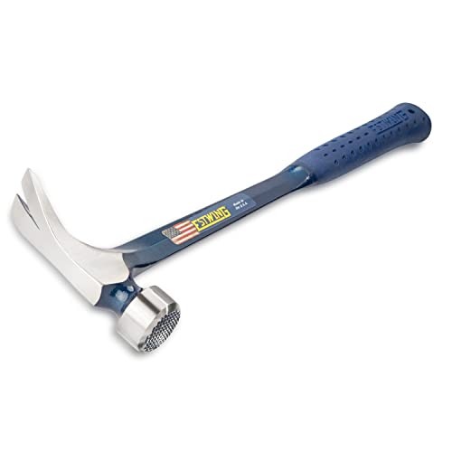 BIG BLUE Framing Hammer - 25 oz Straight Rip Claw with Forged Milled ...