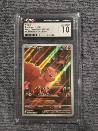 Vulpix 138/132 Me01: Mega Evolution Holo CGC 10 GEM MINT! | eBay UK