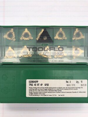10 pcs. TPGC43NT-4P ACME GP25 TOOL FLO INSERT (loc stk) | eBay