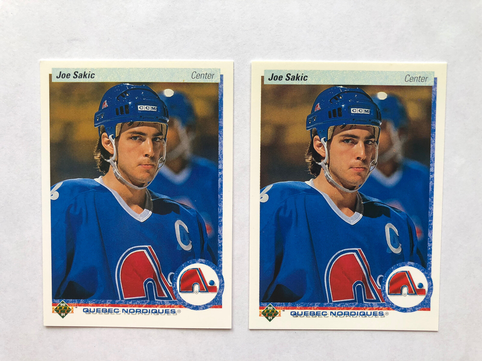 2- 1990-91 Upper Deck Hockey Joe Sakic Card #164 NM-MT HOF Rookie RC ...
