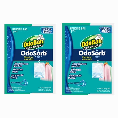 OdoBan Eliminates Odors OdoSorb Moisture Absorber Ocean Breeze Hanging ...