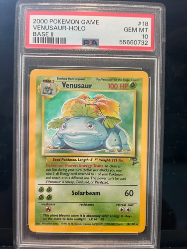 Pokemon Base Set 2 Venusaur #18 PSA 10 HOLO GEM MINT | eBay