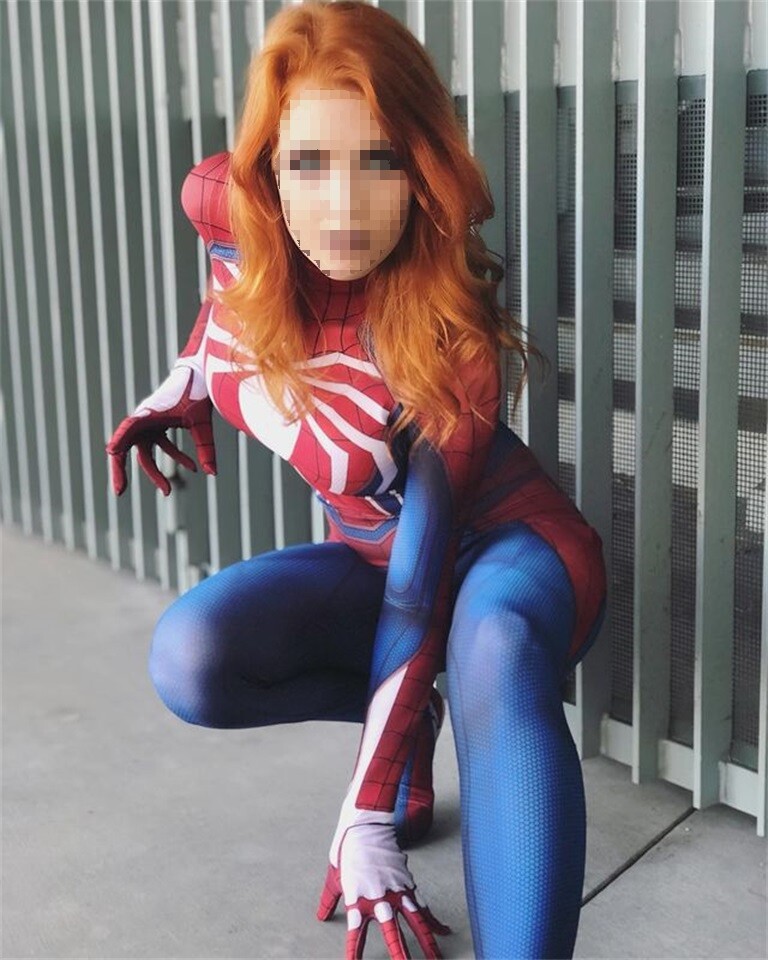 PS4 Spider-Woman Jumpsuit Cosplay Costume Spider Girl Bodysuit ...