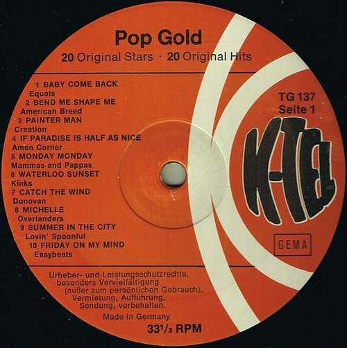 Various - K-Tel's Pop Gold LP Comp Vinyl Schallplatte 185254 | eBay.de