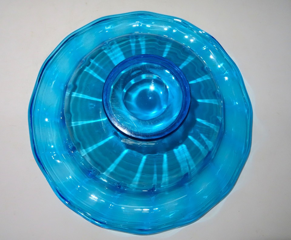 LARGE Antique Steuben Art Glass Bowl in the Famous "Celeste Blue" Color ...