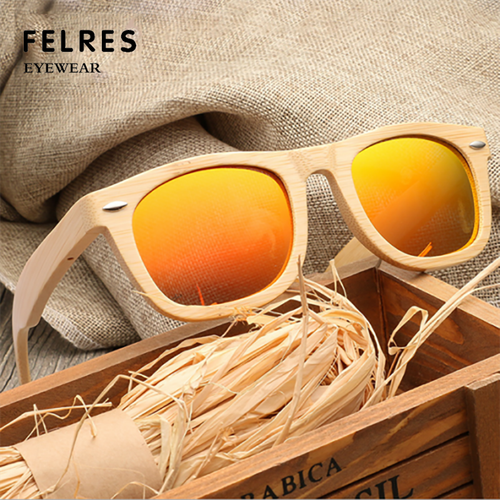 FELRES Handmade Unisex Bamboo Wood Polarized Sunglasses Wooden Frame ...