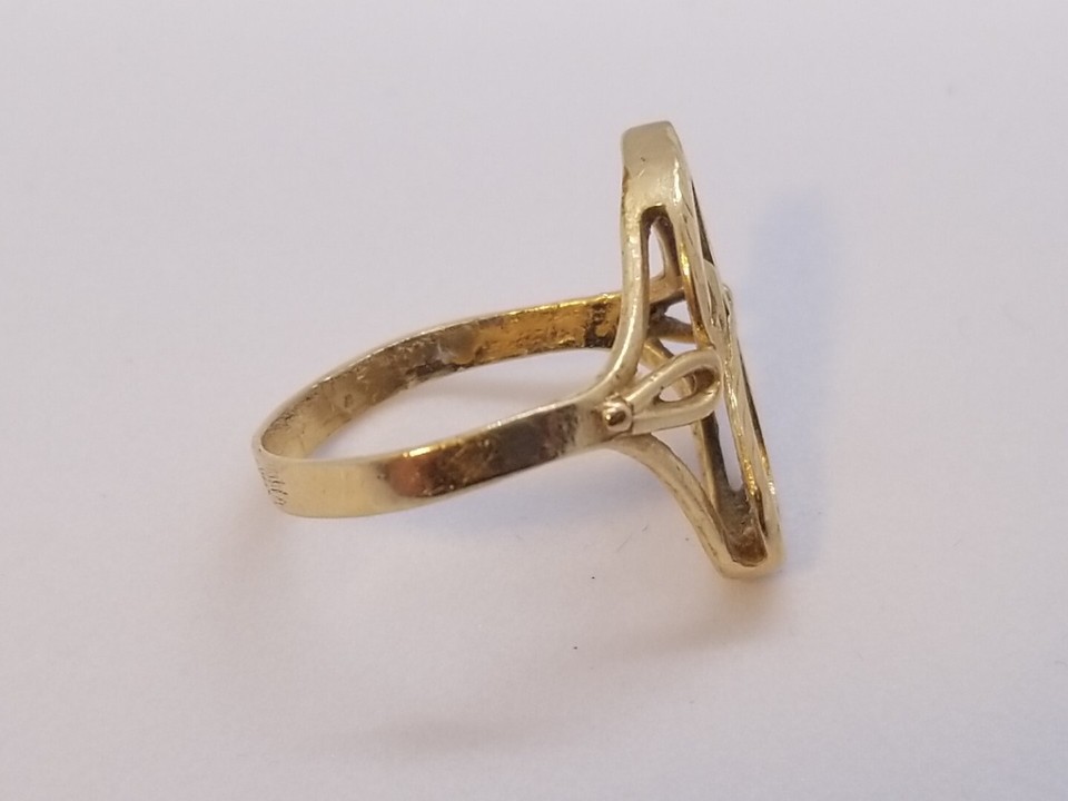 2.1g Vintage "J" Initial Letter Ring 14K Yellow Gold Ladies Diamond Cut ...