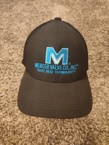 Mercer Valve Co Hat Adult Mens Gray Black Strap Back Cap Adjustable ...