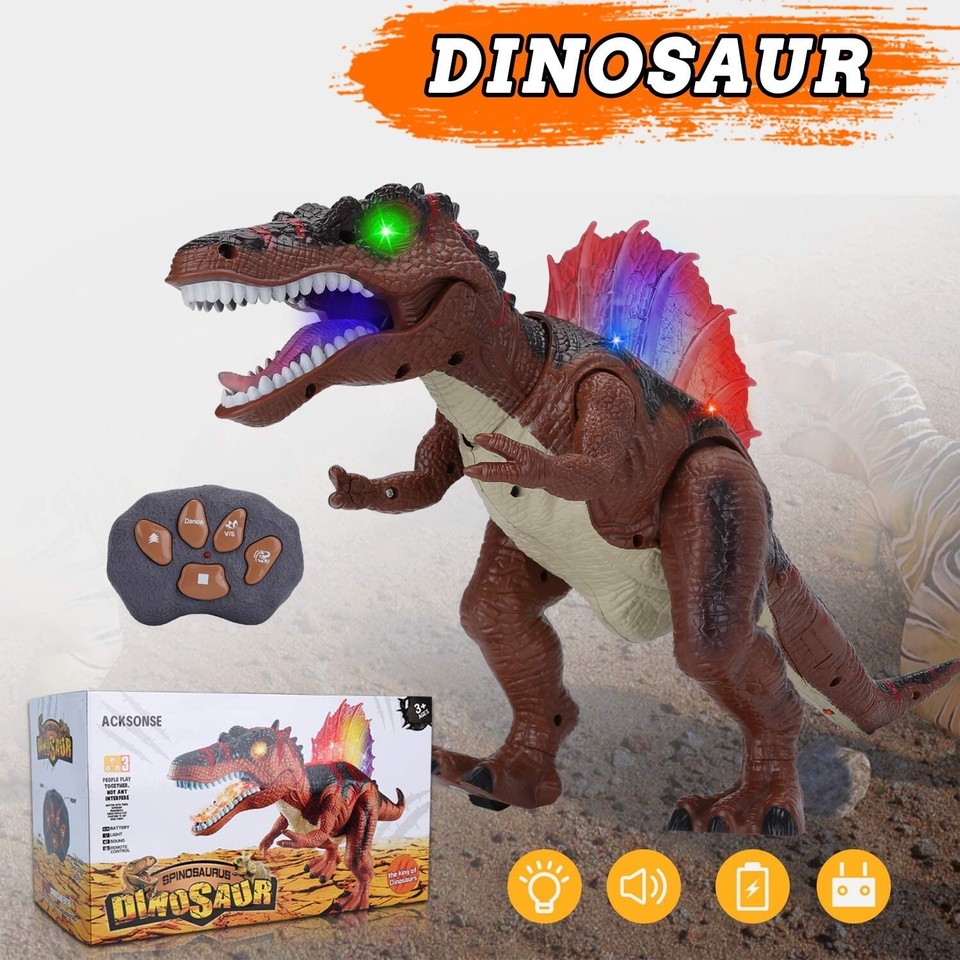 Remote Control Dinosaur Spinosaurus Toy, 20-inch Large Walking Robot ...