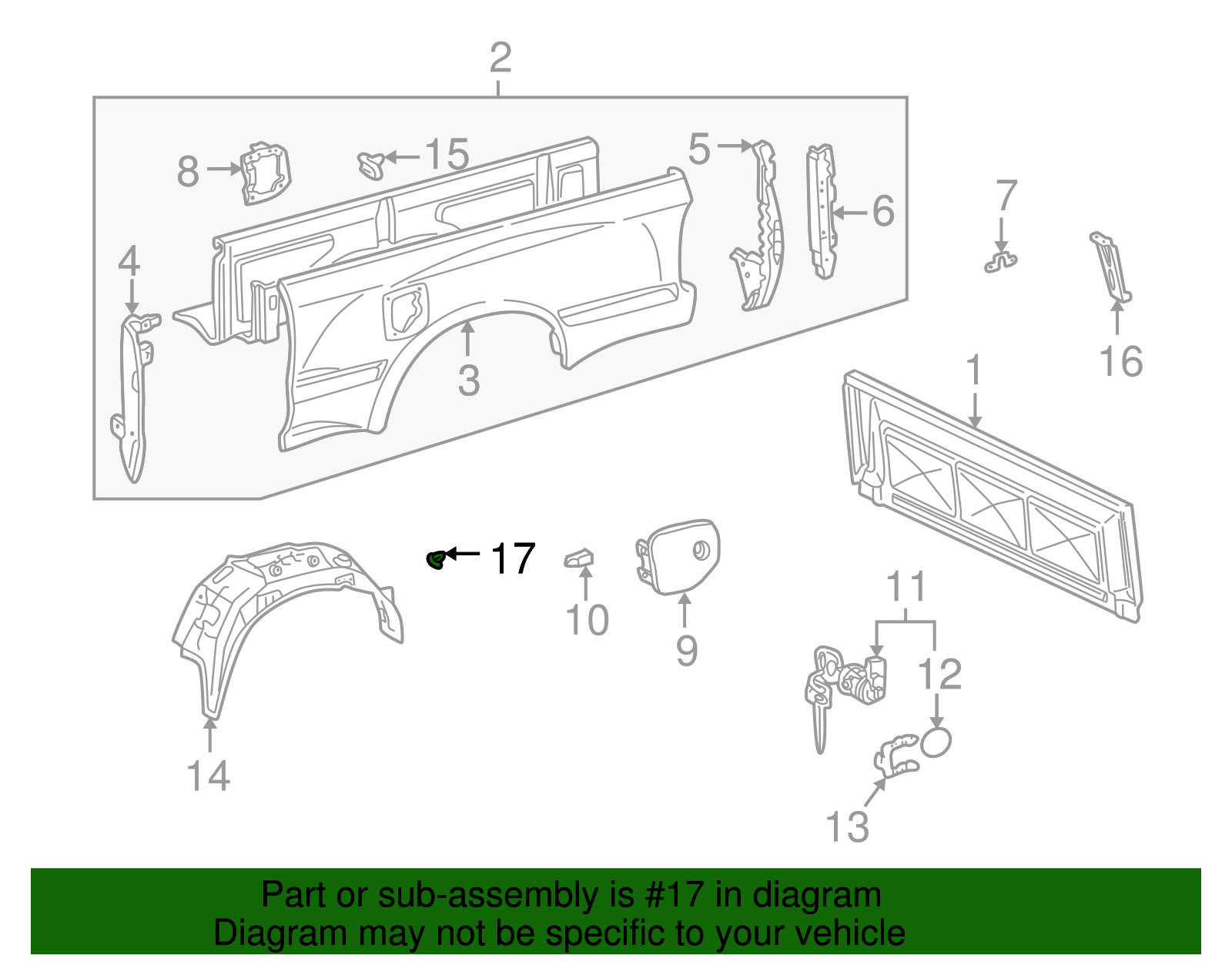 Toyota OEM Front & Side Panels-pick up Box-wheelhouse Liner Clip Left ...