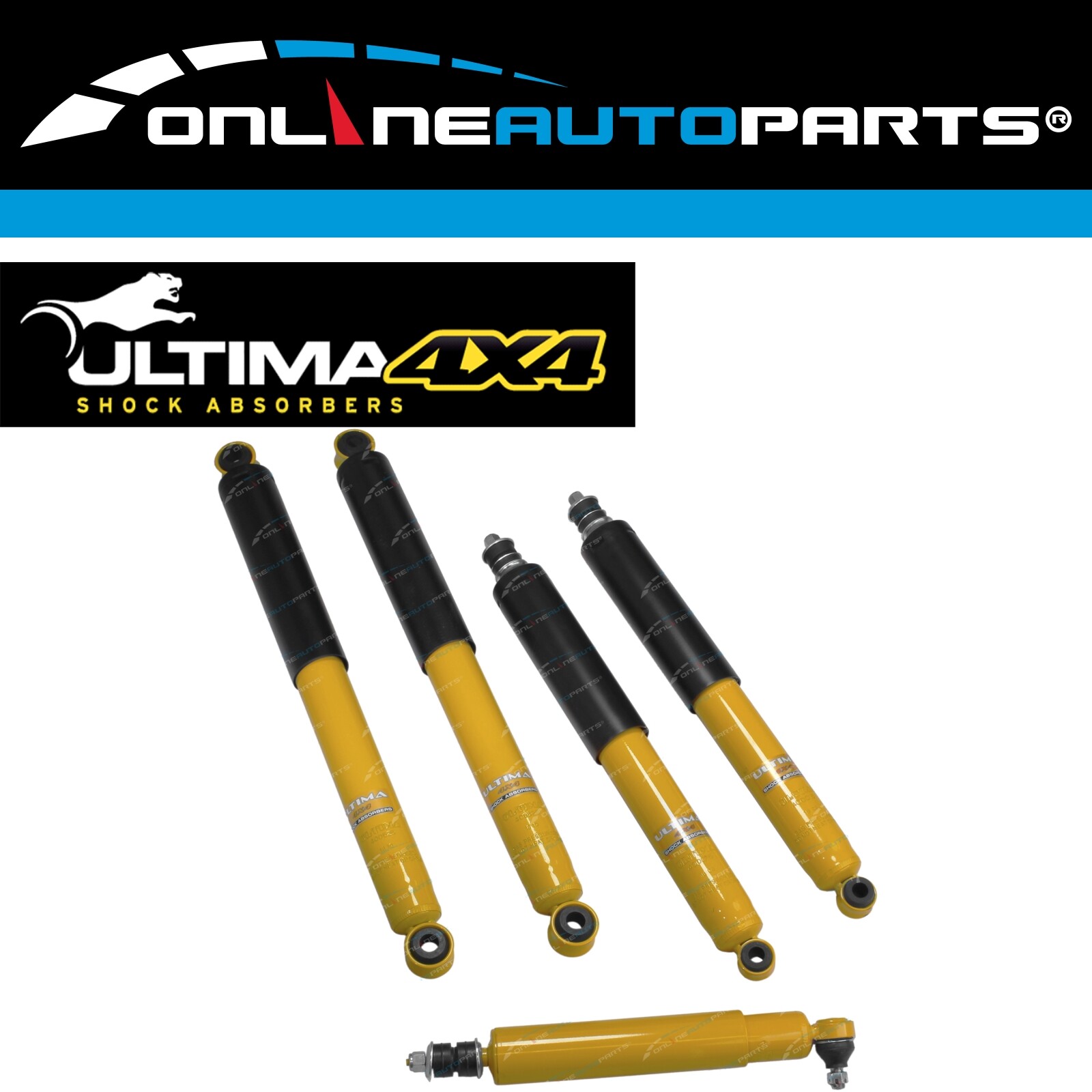 Extended Shock Absorber + Steering Damper Set for Hilux 4x4 Leaf Spring ...