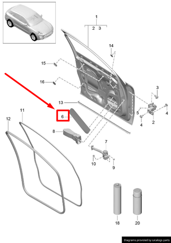 PORSCHE MACAN 95B Door Sound Absorber PAB.837.833 PAB837833 NEW GENUINE ...