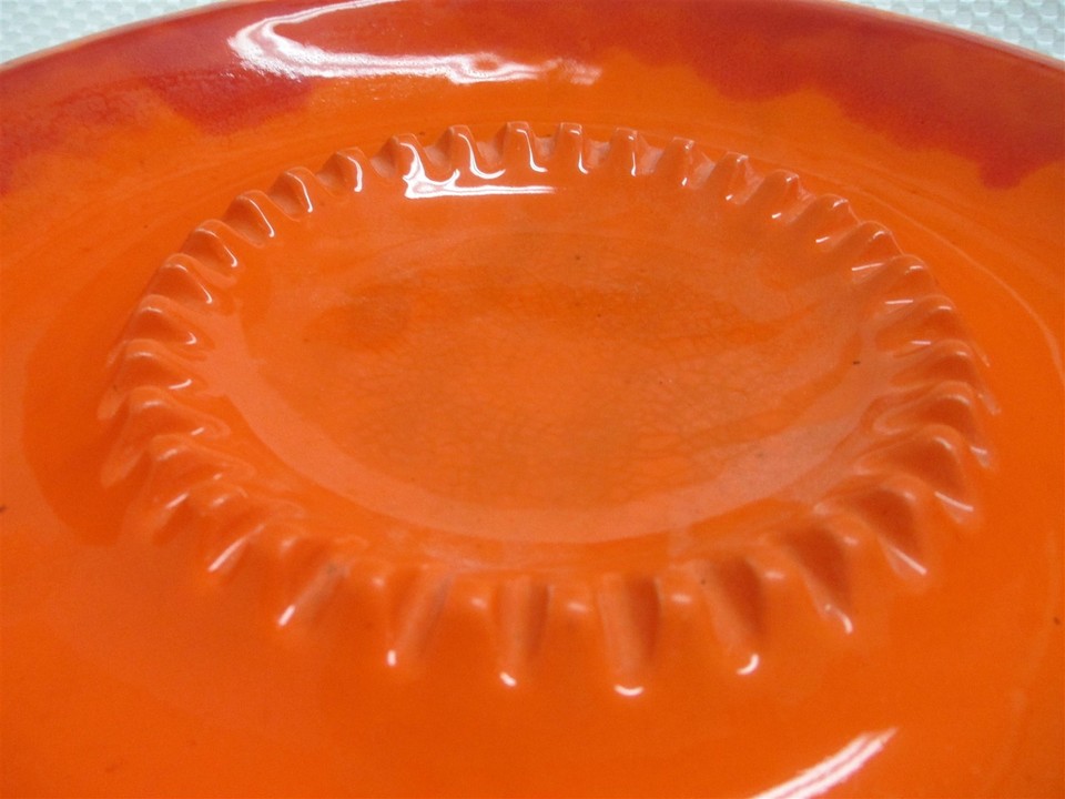 VINTAGE LANE & CO. VAN NUYS CALIFORNIA ASHTRAY ORANGE 11" DIAMETER MCM ...