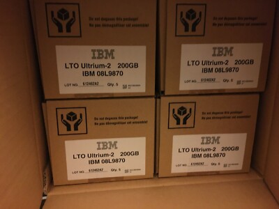 20 New IBM 08L9870 LTO-2 200/400GB ULTRIUM DATA TAPE Cartridges Factory ...
