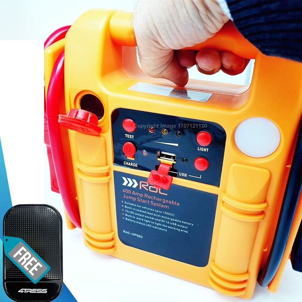 RAC Portable Car Battery Jump Starter Booster 12v 400A Power Pack ...