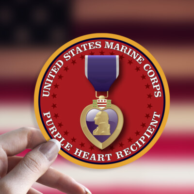 US Marine Purple Heart Recipient Decal Sticker Veteran | eBay