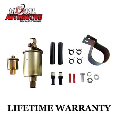 Universal 12V Electric Fuel Pump & Installation Kit 2.5-4.5 PSI 30 GPH ...