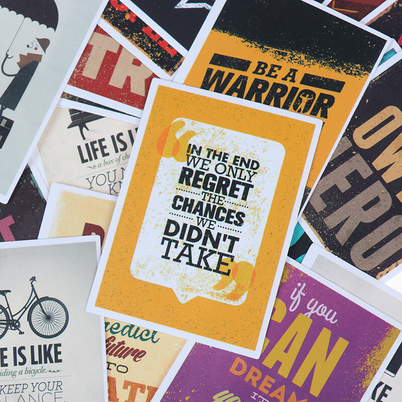 25Pcs Motivational Life Quotes Diary Stickers Skateboard Laptop Luggage ...