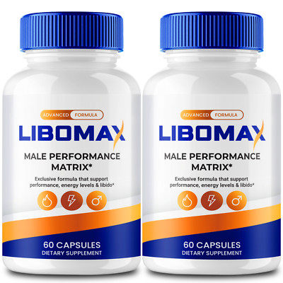 (2 Pack) Libomax Male Performance Maximum Strength Pills for Stamina ...
