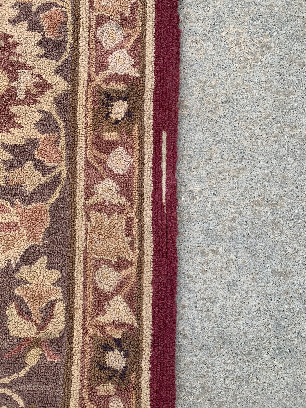 Vintage Nourison Hand Hooked 100 % Wool Area Rug Burgundy 9' 6 1/2" by ...