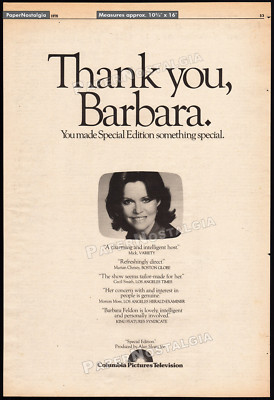 BARBARA FELDON - Original 1978 Trade AD / poster / TV promo_ Special ...