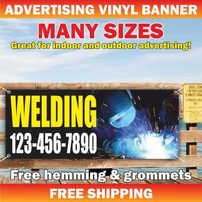 WELDING Advertising Banner Vinyl Mesh Sign welder welding operator job ...
