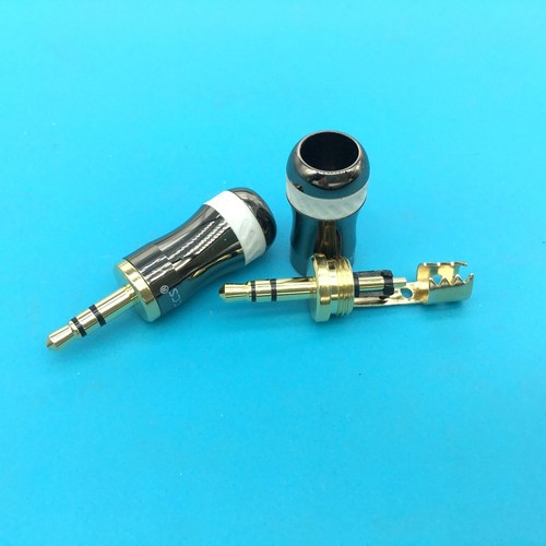 2PCS 3 Pole 3.5mm 1/8" Male Repair Headphone Jack Plug Metal Audio ...