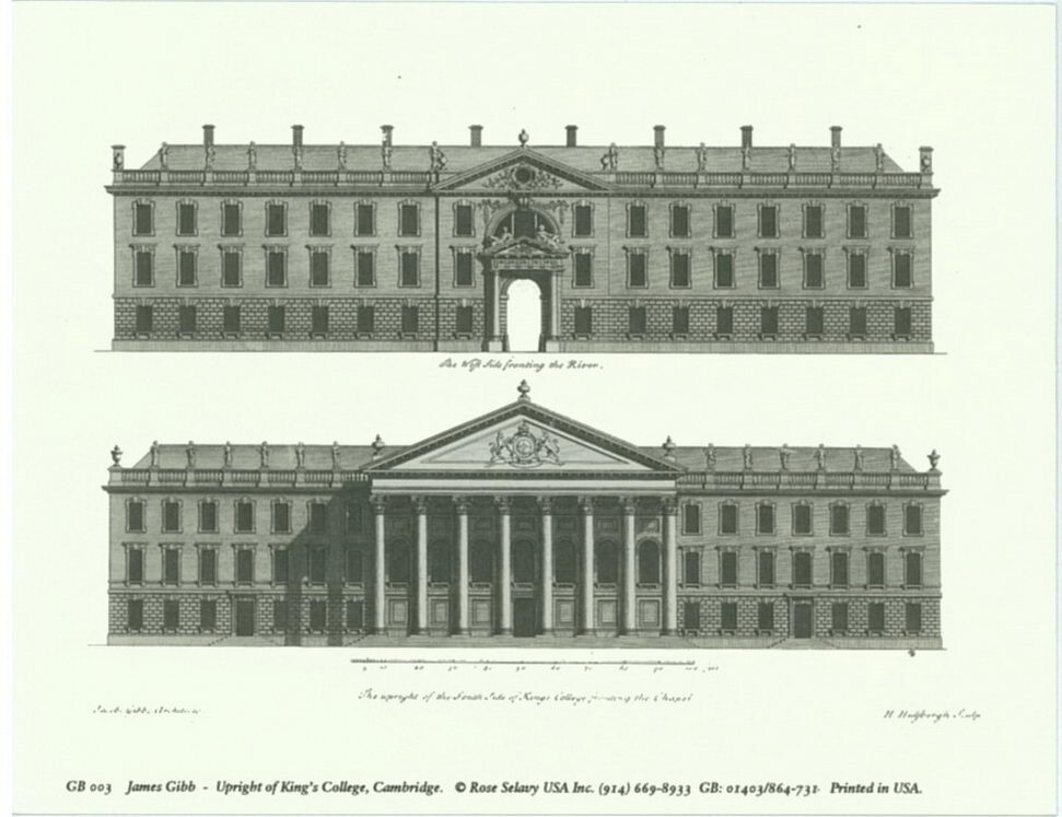 (5 x 6.5) Art Print GB003 James Gibb Upright of Kings College Cambridge ...