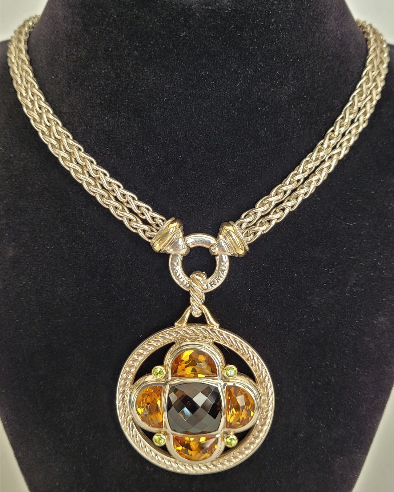 David Yurman Renaissance Smoky Quartz Citrine Pendant… - Gem