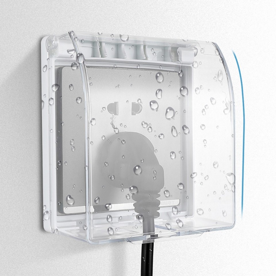 2 Pcs Plastic Outlet Box Waterproof Socket Cover Indoor Protective | eBay
