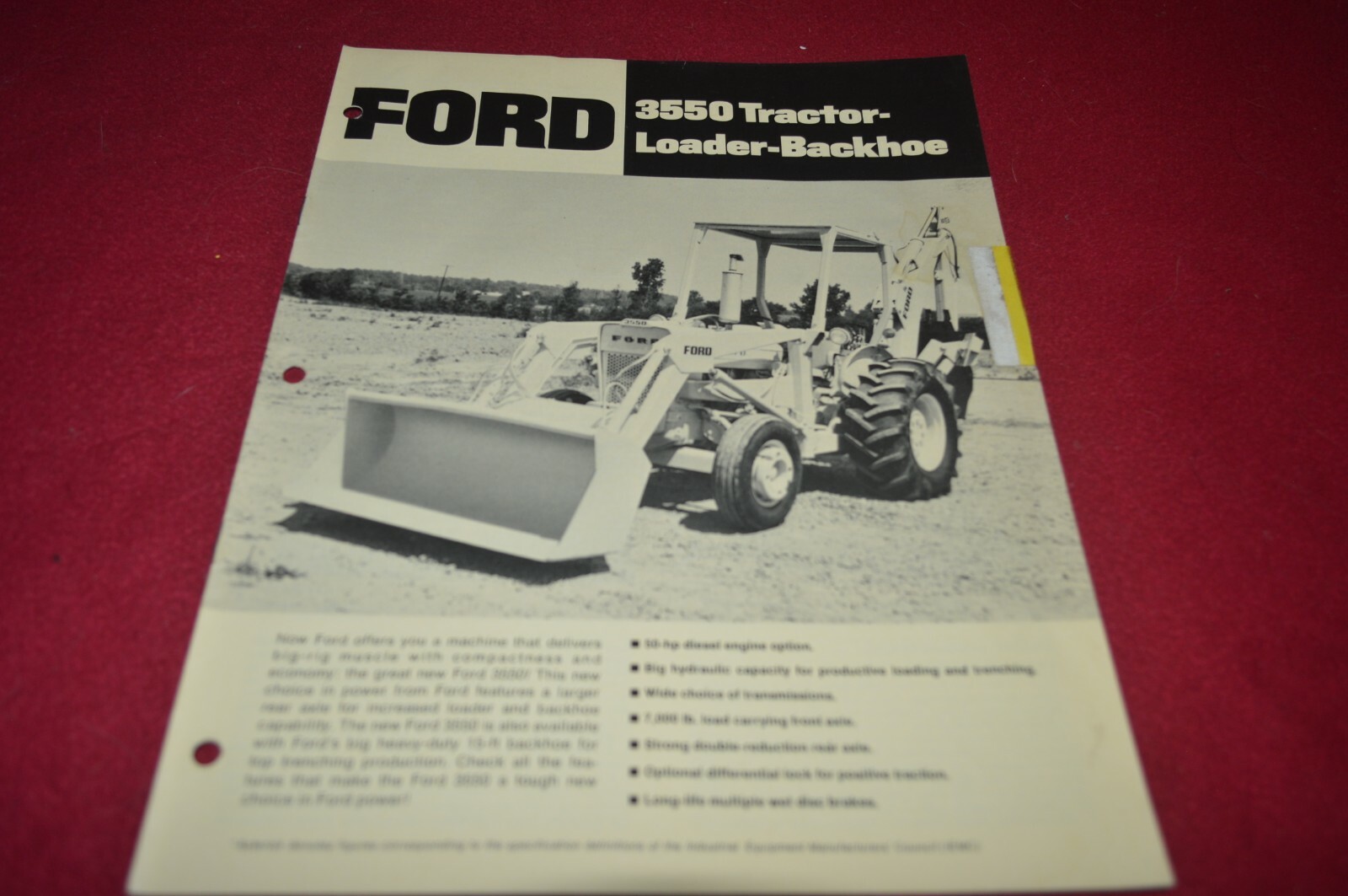 Ford Tractor 3550 Backhoe Loader Tractor Dealer's Brochure AMIL15 | eBay