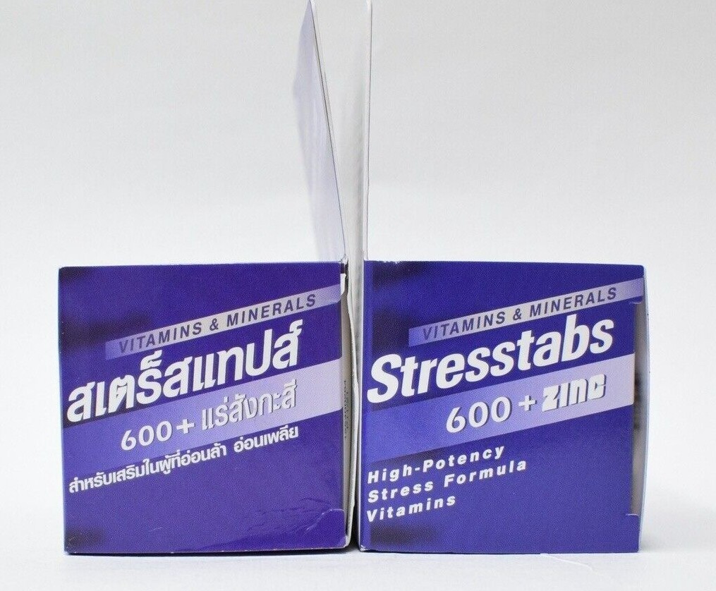 60 Tabs Stresstabs 600 + Zinc Vitamin + Minerals High Potency Stress ...