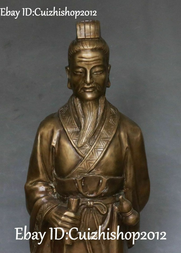 100cm HUGE CHINA TAOISM Bronze Zhang zhongjing Medical Doctor Scientist ...