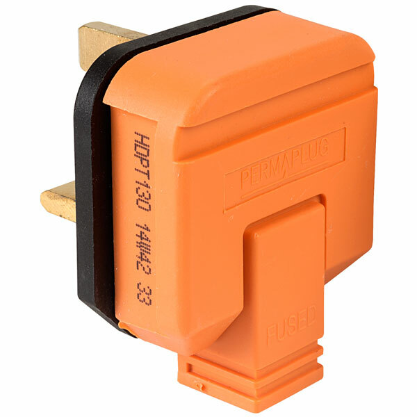 Permaplug UK 3 Pin Mains Plug. 13 Amp Heavy Duty Black/Orange/White ...