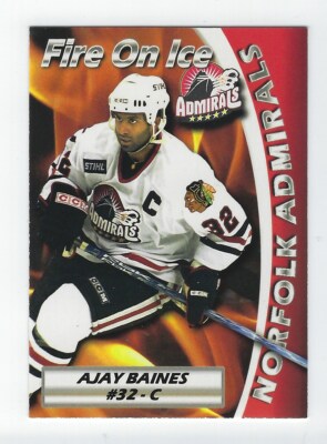 Ajay Baines 2005-06 Norfolk Admirals (AHL) | eBay