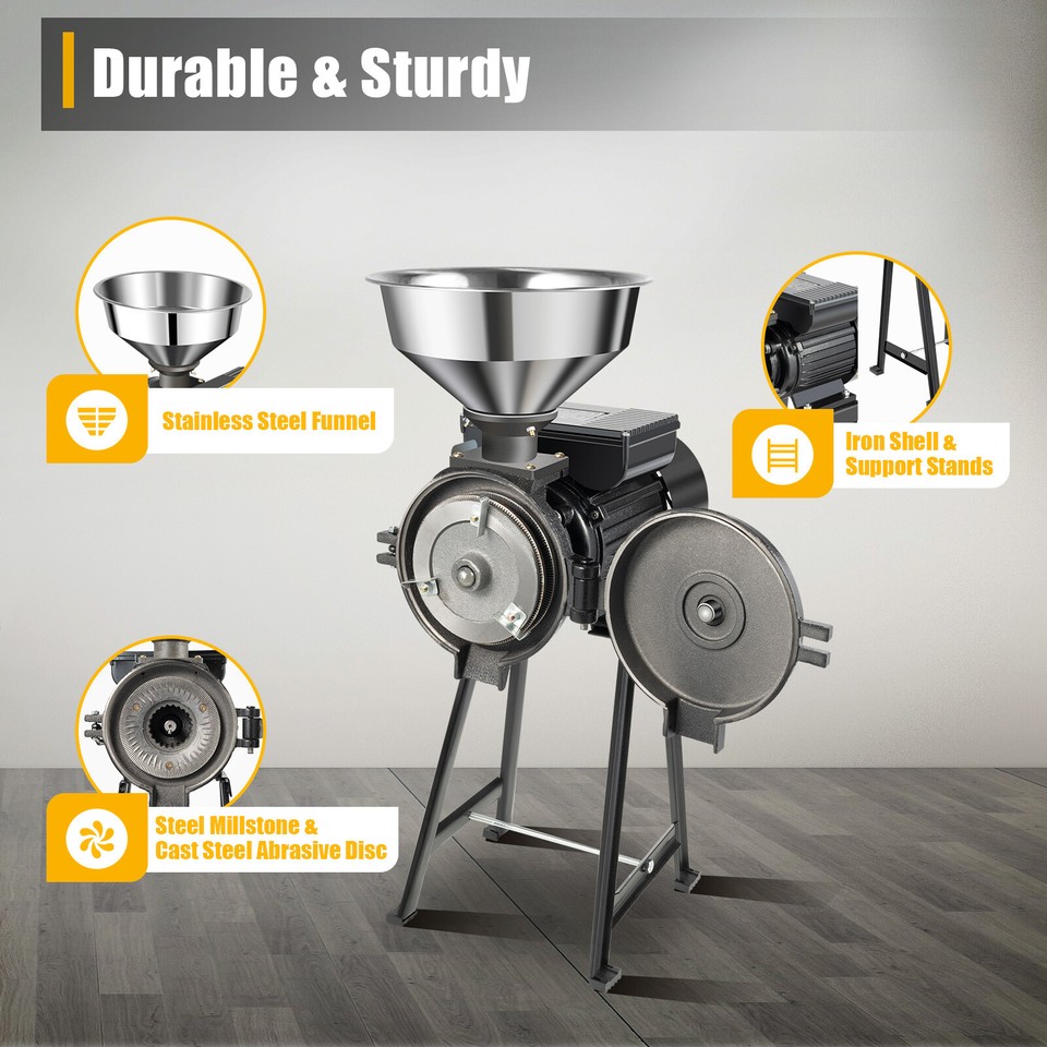 Heavy Duty 1500W Electric Grain Mill Grinder Commercial Feed Pulverizer ...