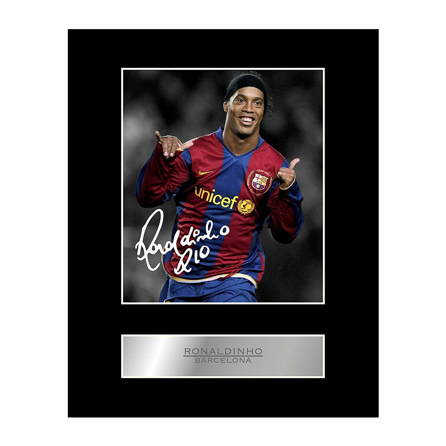 Ronaldinho Signed Mounted Photo Display Barcelona FC #1 | eBay UK